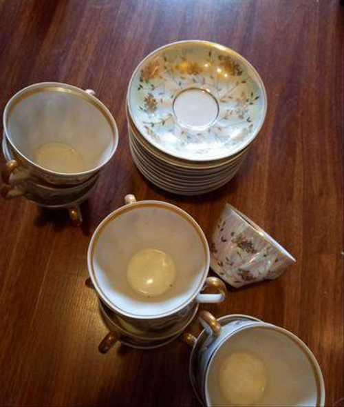 Рижский фарфор RPR чайные чашки с блюдцами
