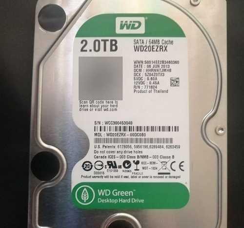 Жесткий диск 3.5" Western Digital Green 2 Тб