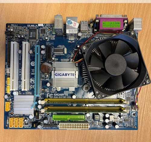 Материнская плата Gigabyte s775 с процессором