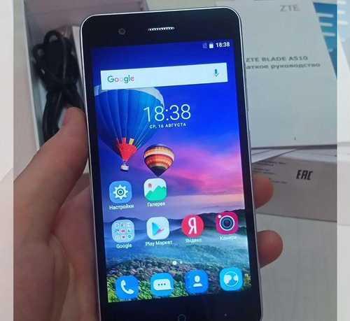 Zte blade A510, идеальный. Полный комплект