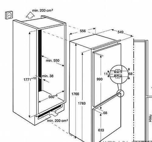 Встраиваемый холодильник Beko bcha2752S Новый