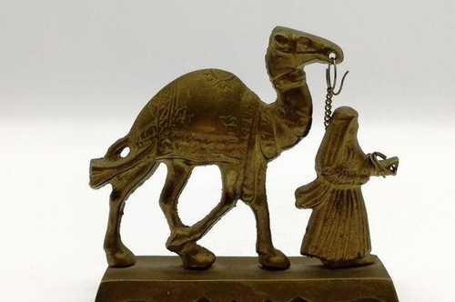 Статуэтка Верблюд с Арабом Караван литье латунь