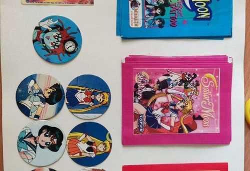 Мелочи по Sailor Moon фишки, наклейки, пакетики