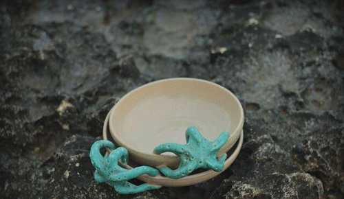 Тарелка "Морская" керамика ручная работа