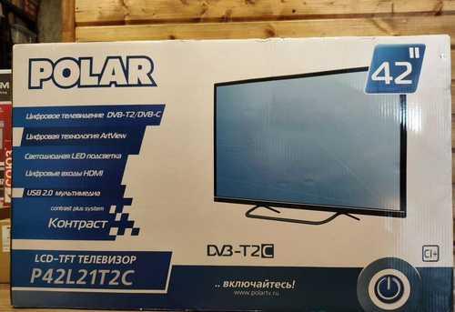 Телевизор без смарт тв Polar 42" новый