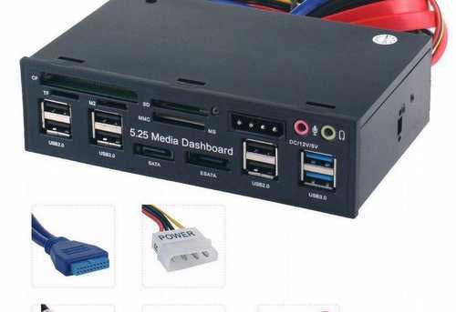 Переходник адаптер 5.25 USB card reader SATA SD M2