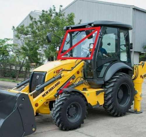 Стекло лобовое верхнее для New Holland B80