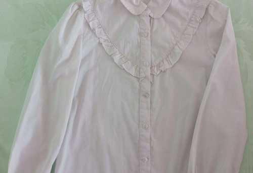 Рубашка белая для девочки, рост 128