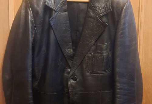 Кожаный пиджак мужской, размер 48