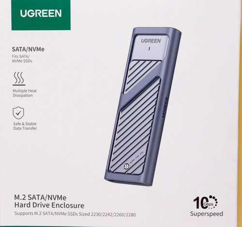 Внешний корпус ugreen m.2 nvme для ссд type c