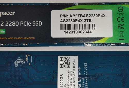 Жесткий диск SSD 2 Tb / 2 Тб Apacer AS2280P4
