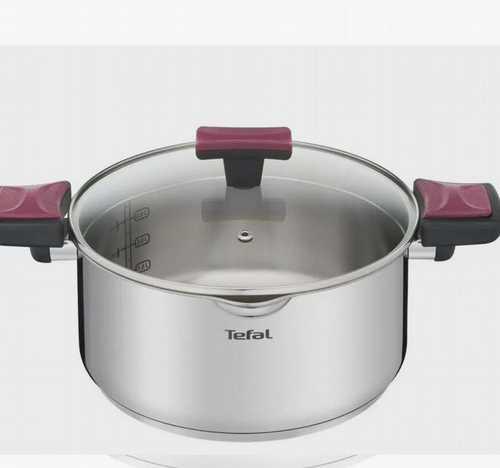 Кастрюля с крышкой Tefal Cook&Clip 5л 24см новая