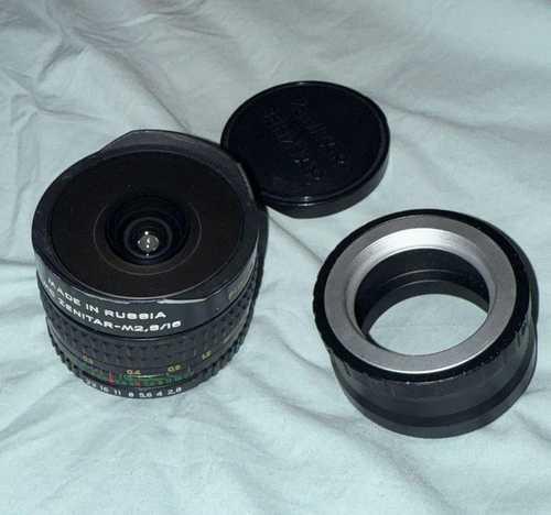 Объектив Зенитар 16mm f/2.8 Fish-Eye М42   Sony E