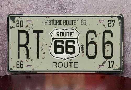 Сувенирная металлическая табличка Route 66