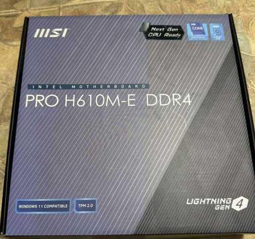 Msi pro h610m-e материнская плата для intel