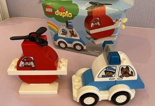 Lego duplo пожарная машина и вертолет