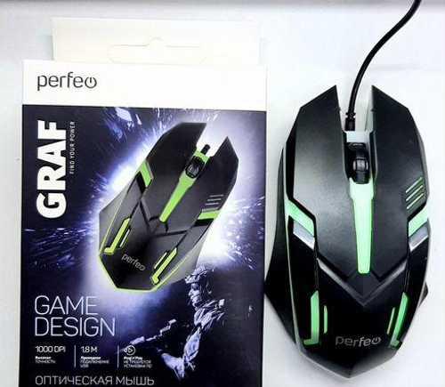 Мышь USB Perfeo Graf (игровая провод.с подсвет)