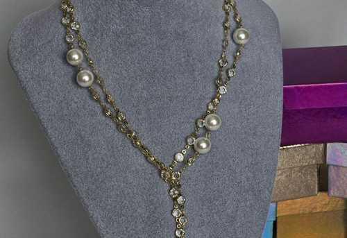 Удлиненное ожерелье-колье с жемчугом Майорка
