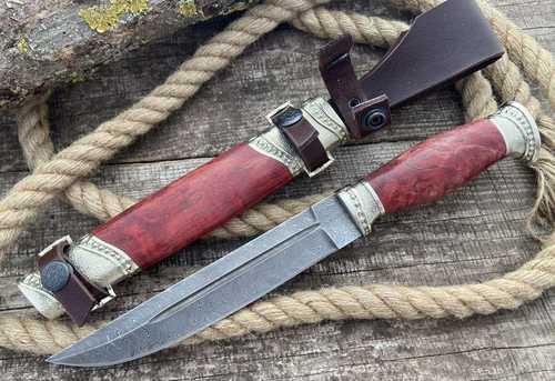 Нож «Пластун» подарочный, клинок Дамасская сталь