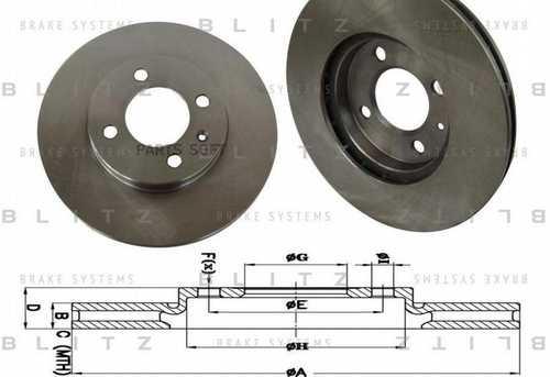 Blitz BS0110 Диск тормозной передний вентилируемый