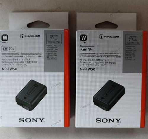 2 шт. Sony NP-FW50 Новые в картонной коробке