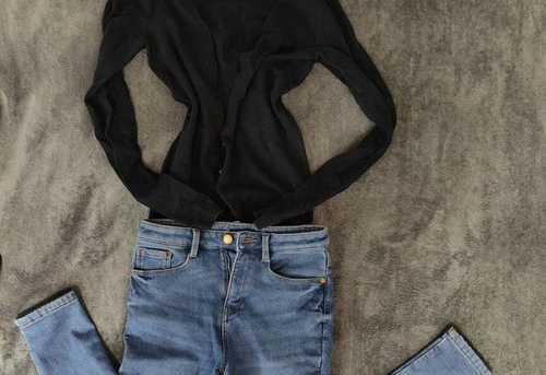 Тёплые джинсы Остин+кардиган. Цена за всё