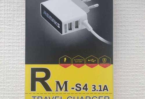 Сзу 2 в 1 Afka-Tech RM-S4 micro USB+2 выхода 3.1A