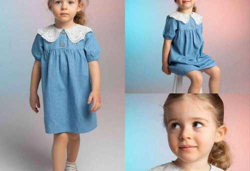 Джинсовое платье для девочки 98-128