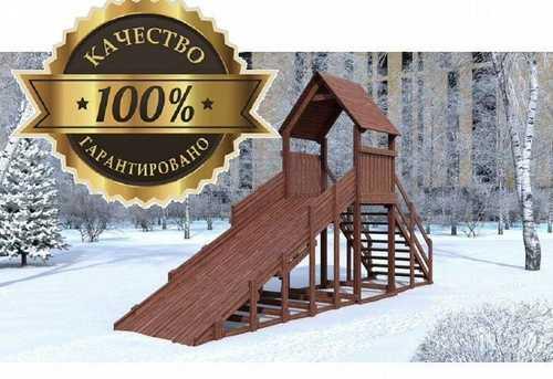 Зимняя деревянная горка CustWood Winter WF4 с крыш