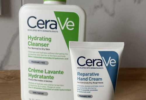 Cerave оригинал гель для умывания и крем для рук