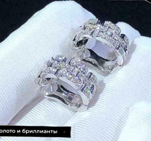 Серьги Cartier Maillon Panthère 3 ряда