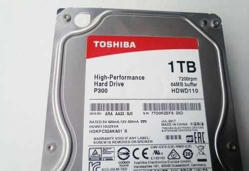 Жесткий диск Toshiba 1tb P300 7200rpm 3,5