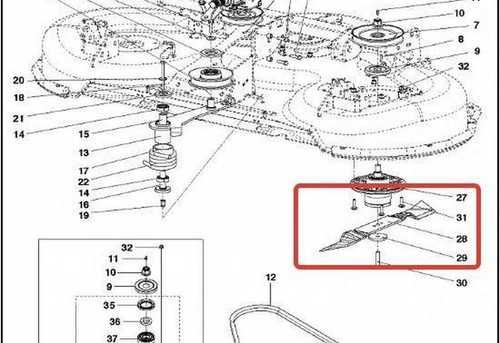 Нож деки райдера Husqvarna P 525 D 5861989-10