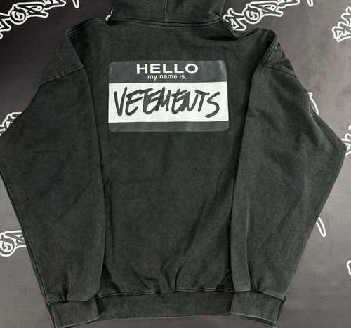 Худи Vetements hello my name is