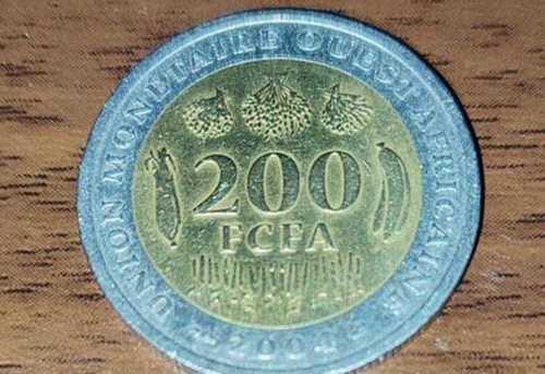 Монета 200 Франков (кфа)стран Западной Африки