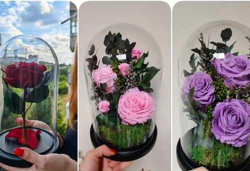 Живые цветы букеты в колбе, стекле, вазе, от
