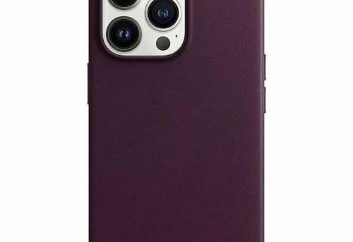 Кожаный чехол MagSafe iPhone 15 Pro Max (Mulberry)