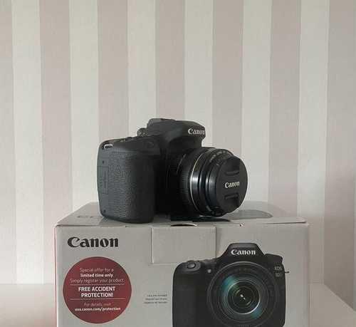 Зеркальный фотоаппарат Canon 80d + 50mm 1.8