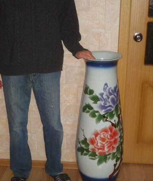Очень большая фарфоровая ваза "Пионы"
