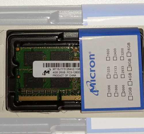 Новая Оперативная память SO-dimm Micron DDR3-1600