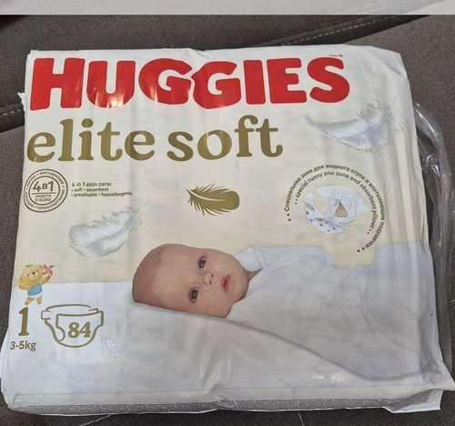 Подгузники huggies elite soft 1 (3-5 кг) 84 шт