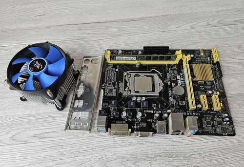 Мат. плата LGA1150, проц g3260, 4гб озу, кулер