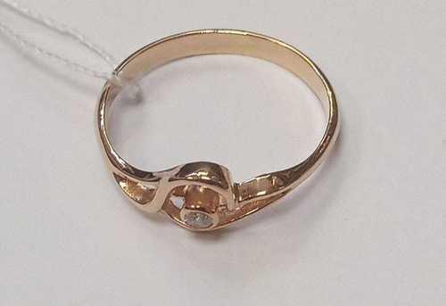 Золотое кольцо с фианитом (10600)