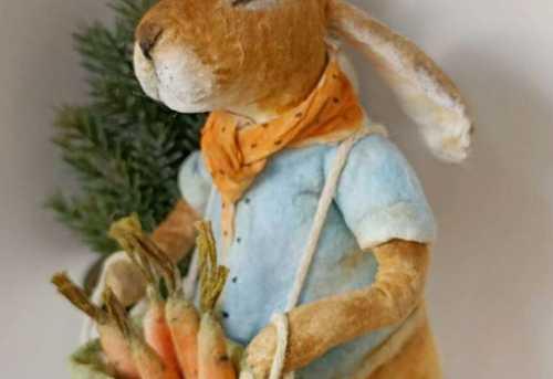 Ватная игрушка Зайка с морковками