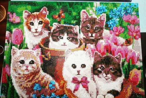 Картина "Котята в горшочках"