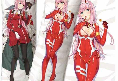 Наволочка дакимакура 150X50 см с 002 (Zero Two)