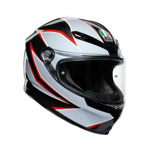 Мотошлем AGV K-6 multi flash matt Black-Grey-Red