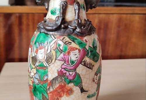 Антикварная ваза"Быт самураев",Япония,конец XIX в