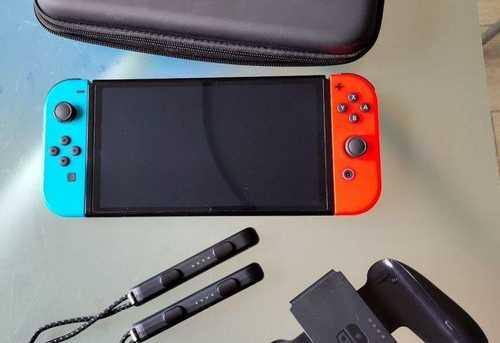 Приставка Nintendo Switch oled neon с играми