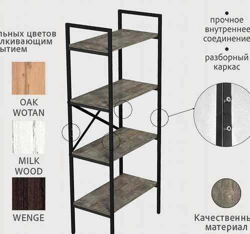 Комплект strong loft, стеллажи 2 шт, серый, металл